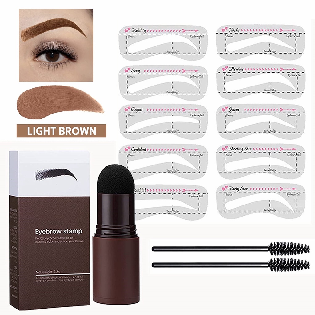 Eyebrow Stamp Stencil Kit , One Step Brow Stamp Shaping Kit, Waterproof ...