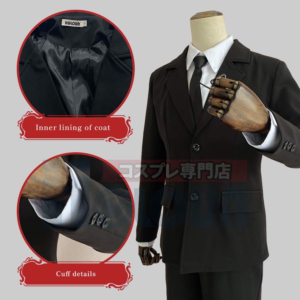 HOLOUN Anime Chainsaw Man Cosplay Costume Denji Aki Hayakawa Black Suit ...
