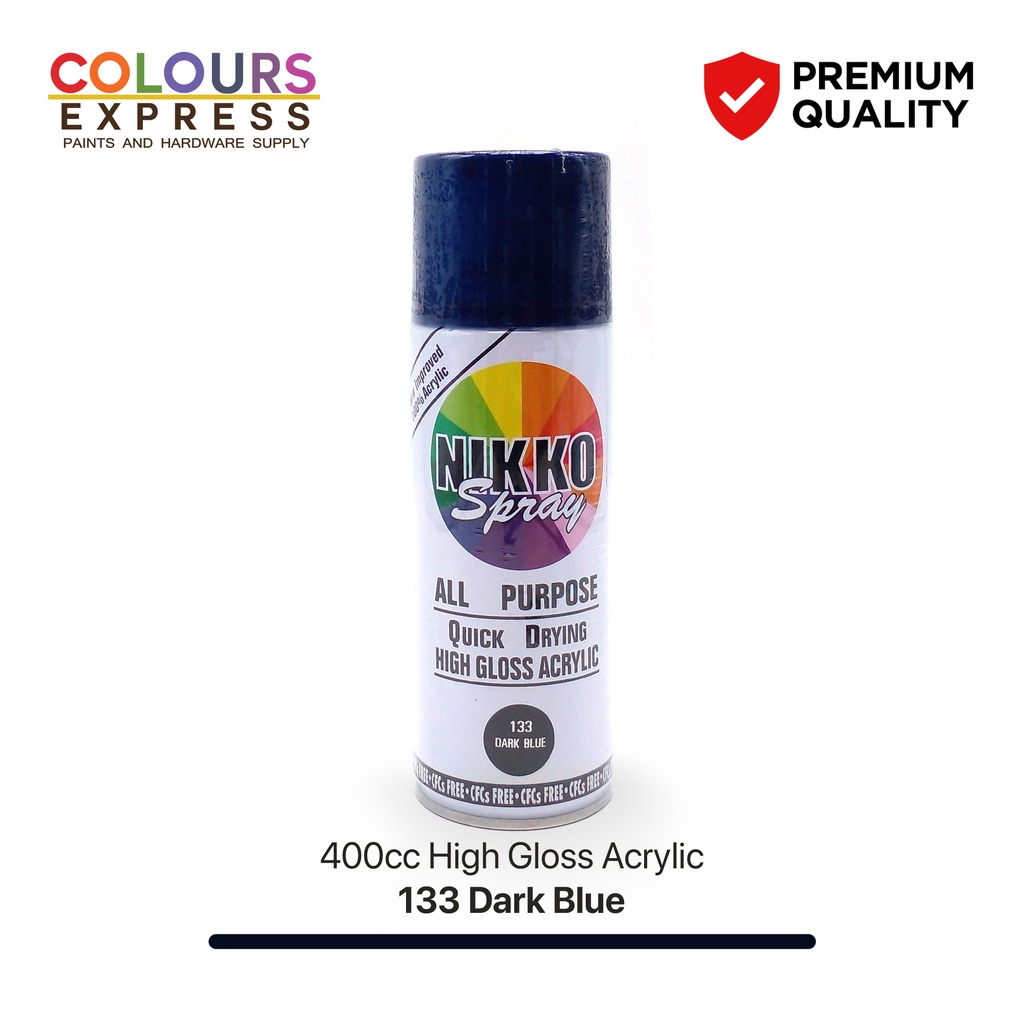 NIKKO Spray Paint 133 Dark Blue All Purpose Quick Drying High-Gloss ...
