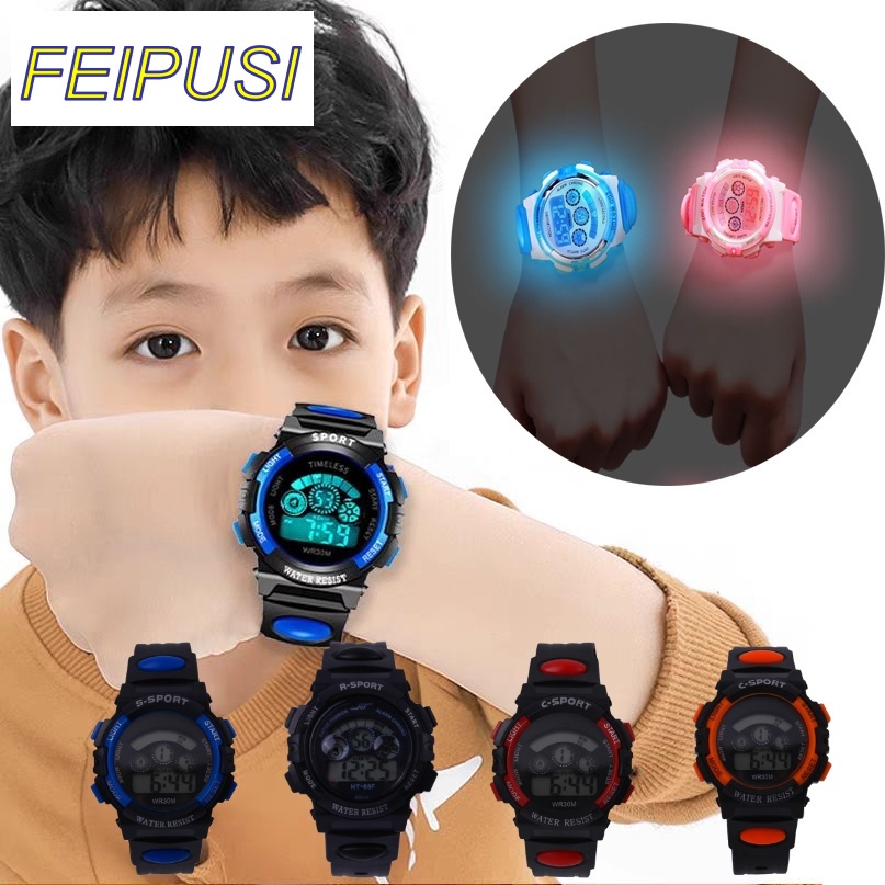 Waterproof Kids LED Watch with Luminous Multifunction Display for Boys ...