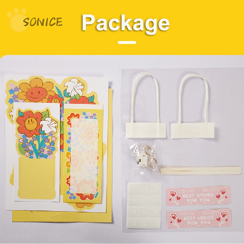 Diy Handmade Eternal Flower Greeting Card, 3D Card, Birthday Card for ...
