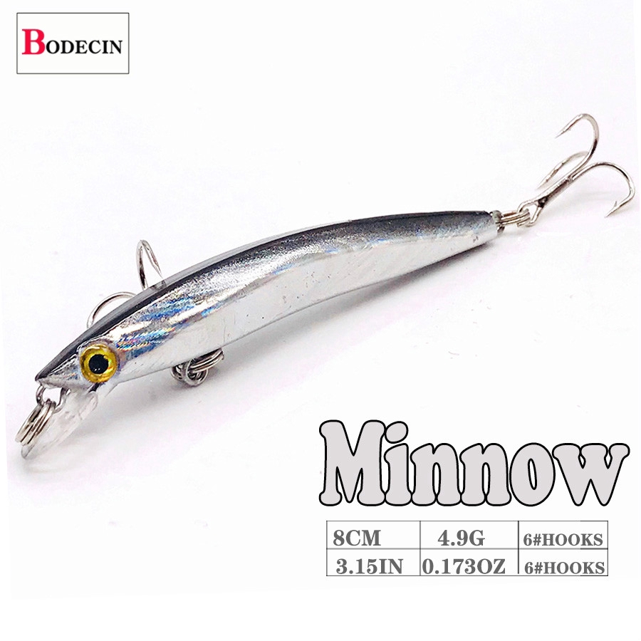 1pcs Wobbler Minnow Floating Hard Plastic Artificial Bait For Fishing Gear Lure Tackle Bass 8cm ...