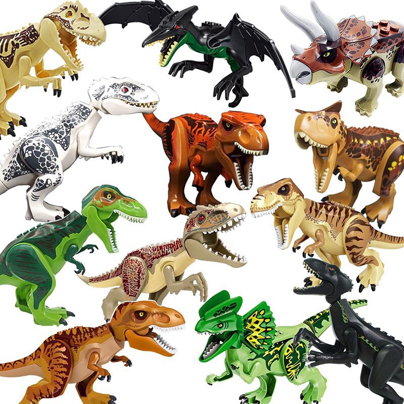 24-28cm Jurassic Park Dinosaur Tyrannosaurus Building Blocks triceratop ...