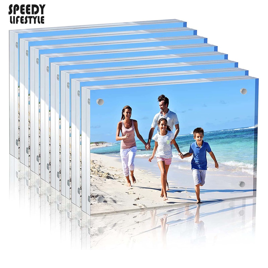 Clear Acrylic Photo Frame Magnetic Picture Photo Holder Display Frame ...
