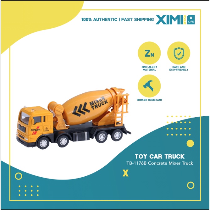 XIMI Vogue TN-1176B Concrete Mixer Truck Toy Car Play Vehicles Zinc ...