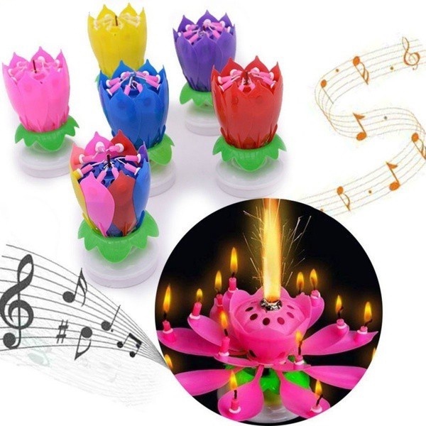 Music flower Candle birthday party supplies decorations cake candles ...