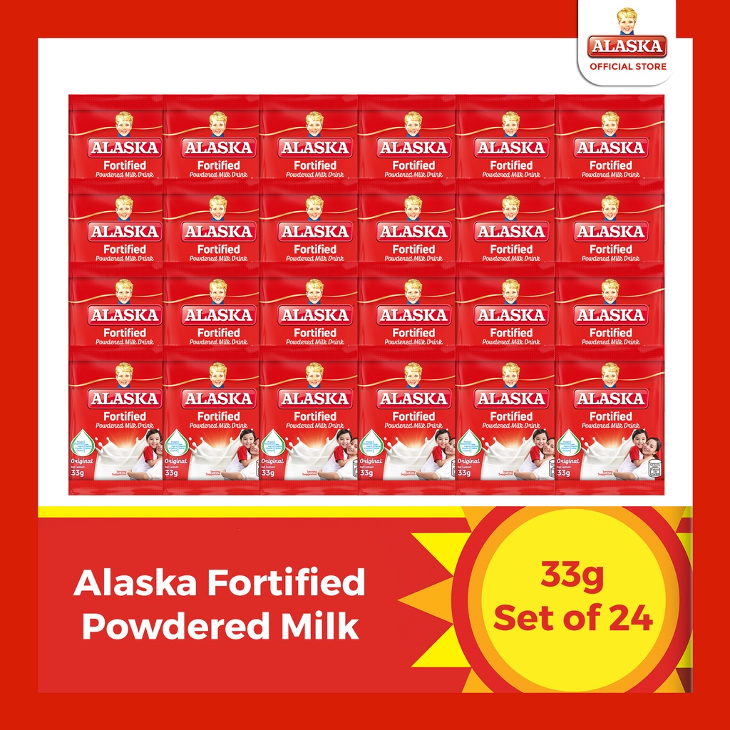 Alaska Fortified Powdered Milk Drink Mas Pinasarap Sachet 33g Set of 24 ...