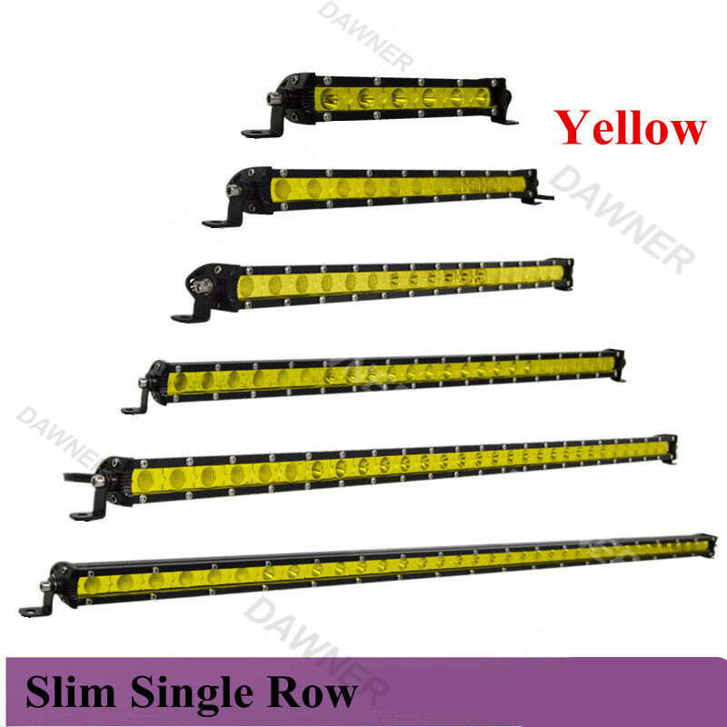 Yellow Led Light Bar Super Slim 7 13 19 26 32 Inch Work Light Bar Spot ...