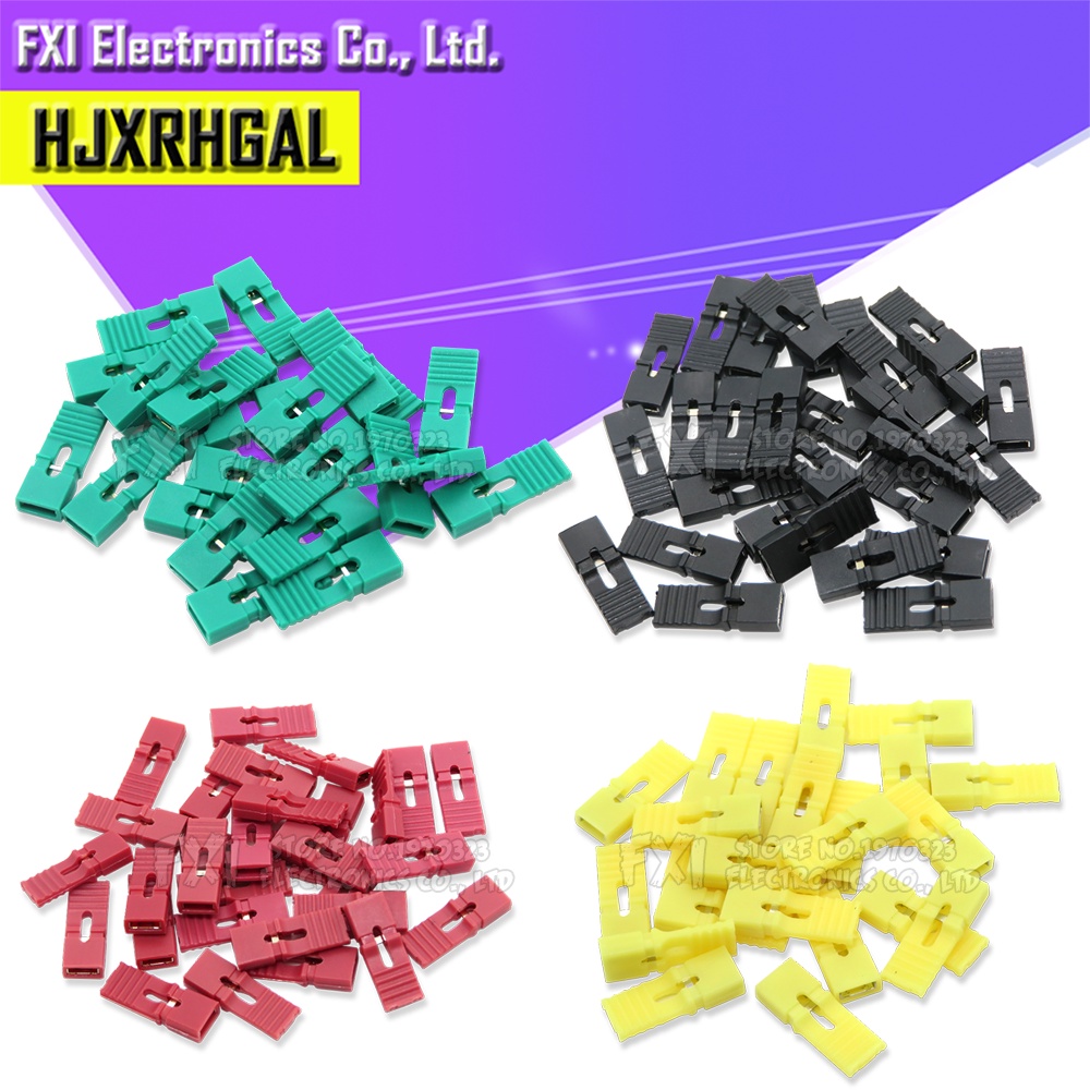 100PCS Jumper Cap 2.54mm Pitch Pin Header Connector Long Type Jumper ...