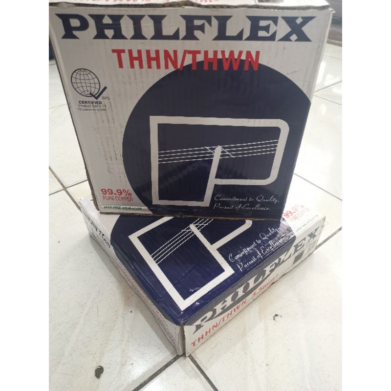 Philflex brand THHN standard copper wire,150meter/box. 14/7 2.0mm, 12/7 ...