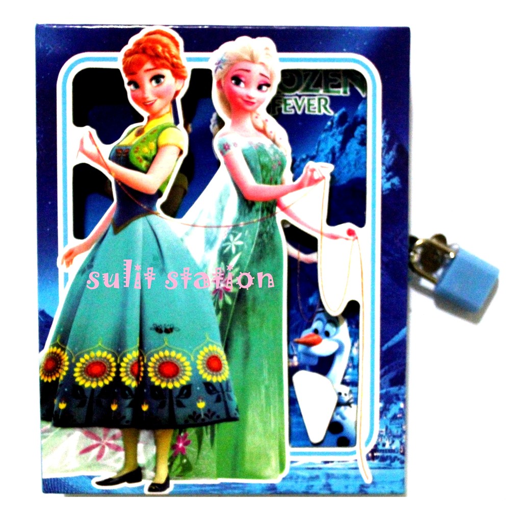 FROZEN ELSA ANNA STATIONARY SECRET DIARY with PADLOCK KEY | Shopee ...