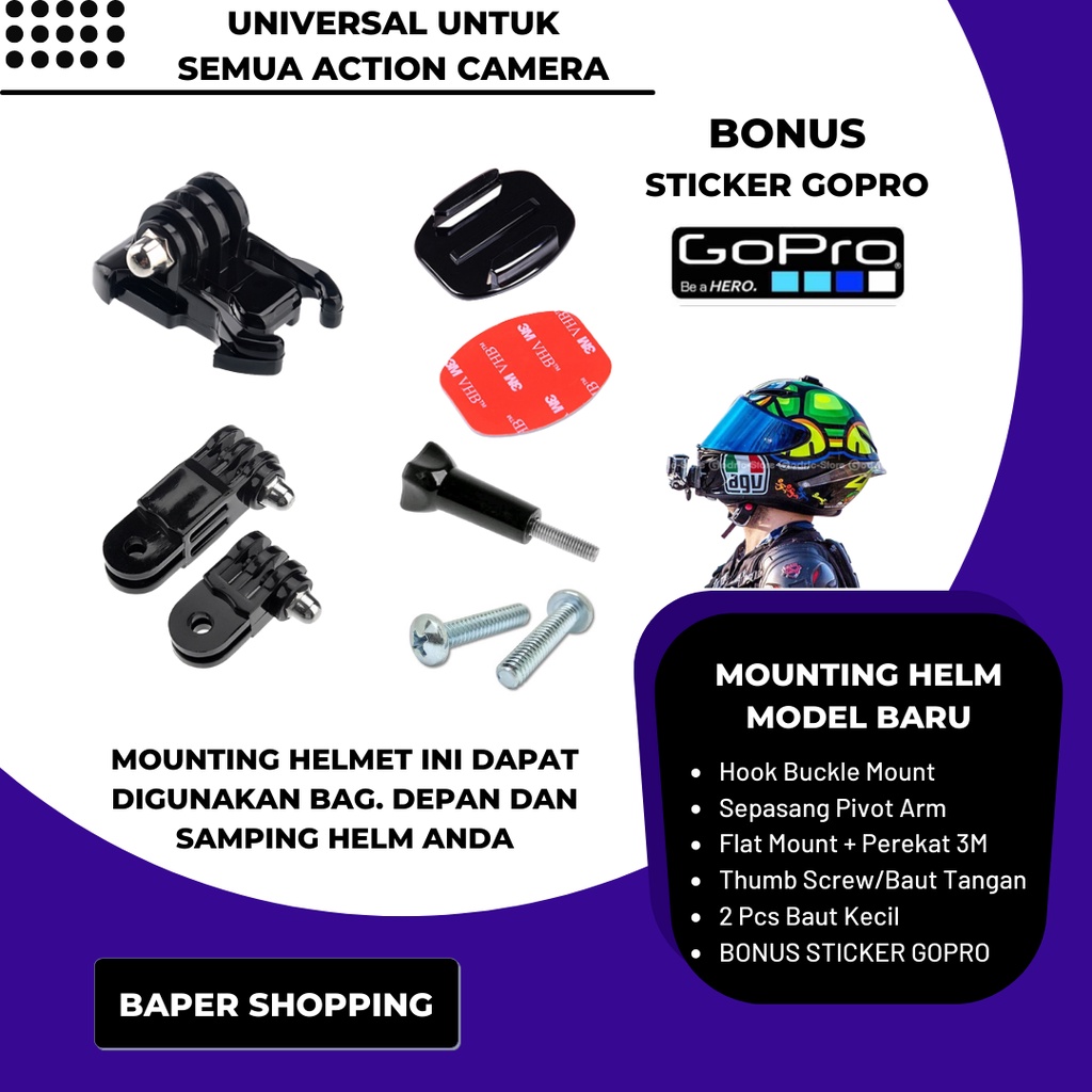 Gopro Helmet Front Mount Helmet Mounting Action Camera | Shopee Philippines