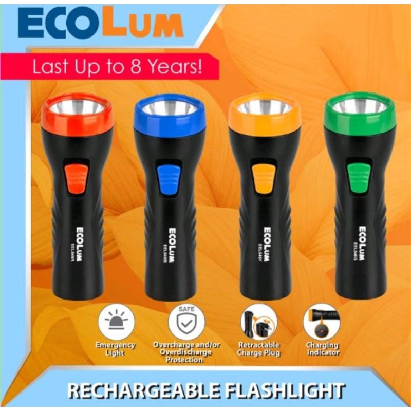 ECOLUM RECHARGEABLE FLASH LIGHT ROYU LED TORCH FLASH LIGHTS EEL546 BY ...