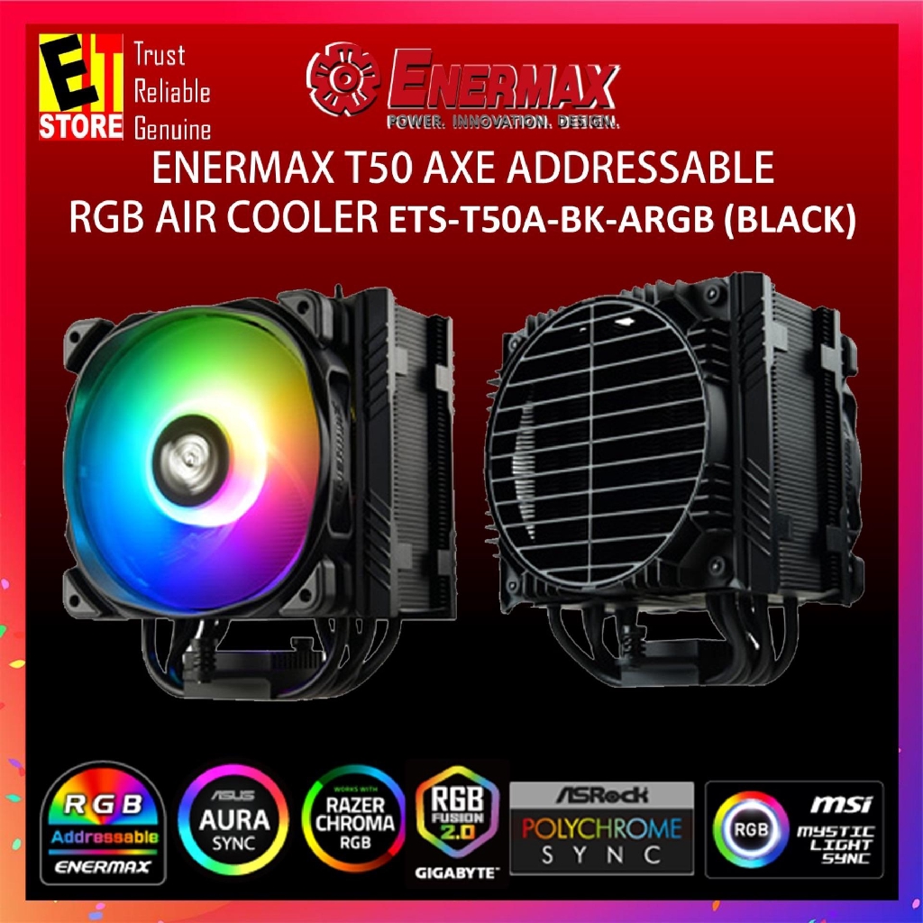 ENERMAX T50 ADDRESSABLE RGB AIR COOLER ETS-T50A-BK-ARGB (BLACK ...