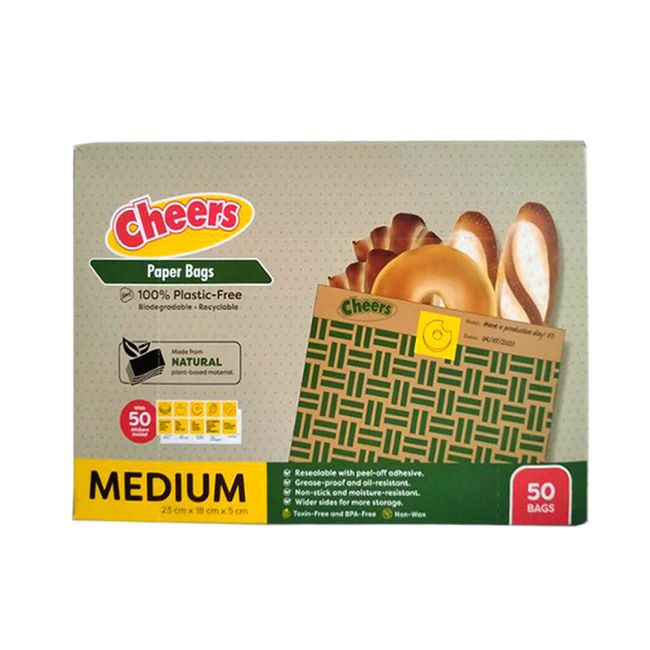 Cheers Paper Bag Brown Medium 50s | Shopee Philippines