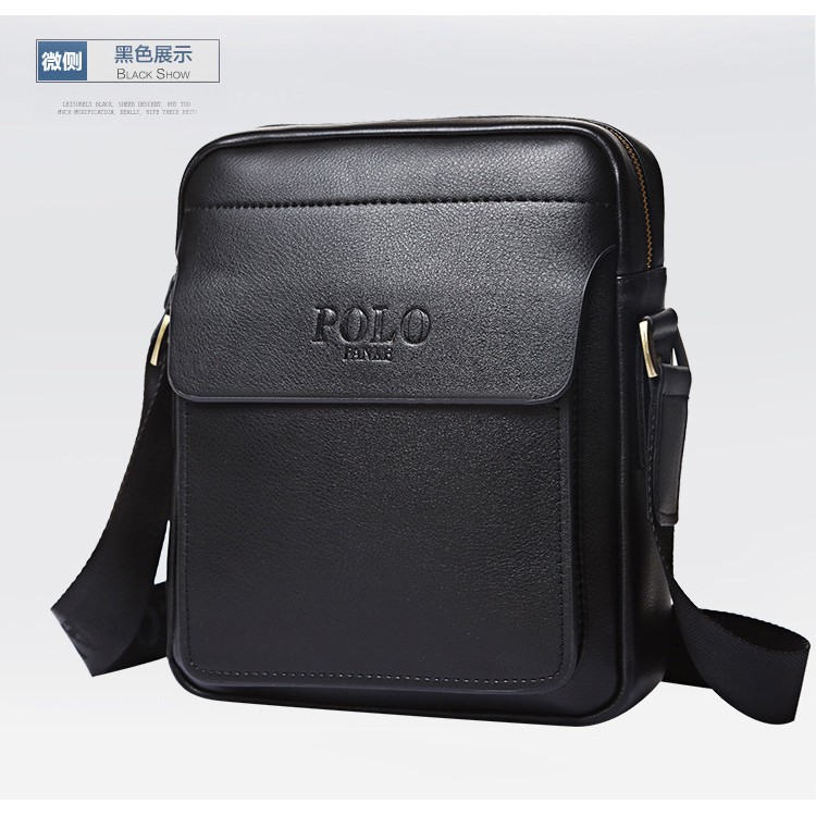 Polo Men's Leather Side Backpack Messenger Bag Men's Mini Bag Men's Bag ...