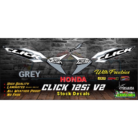 Honda Click 125i V2 Stock Decals / Stickers with freebies | Shopee ...