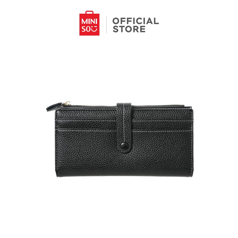 MINISO Women's Long Bifold Litchi Texture Zipper Wallet | Shopee ...