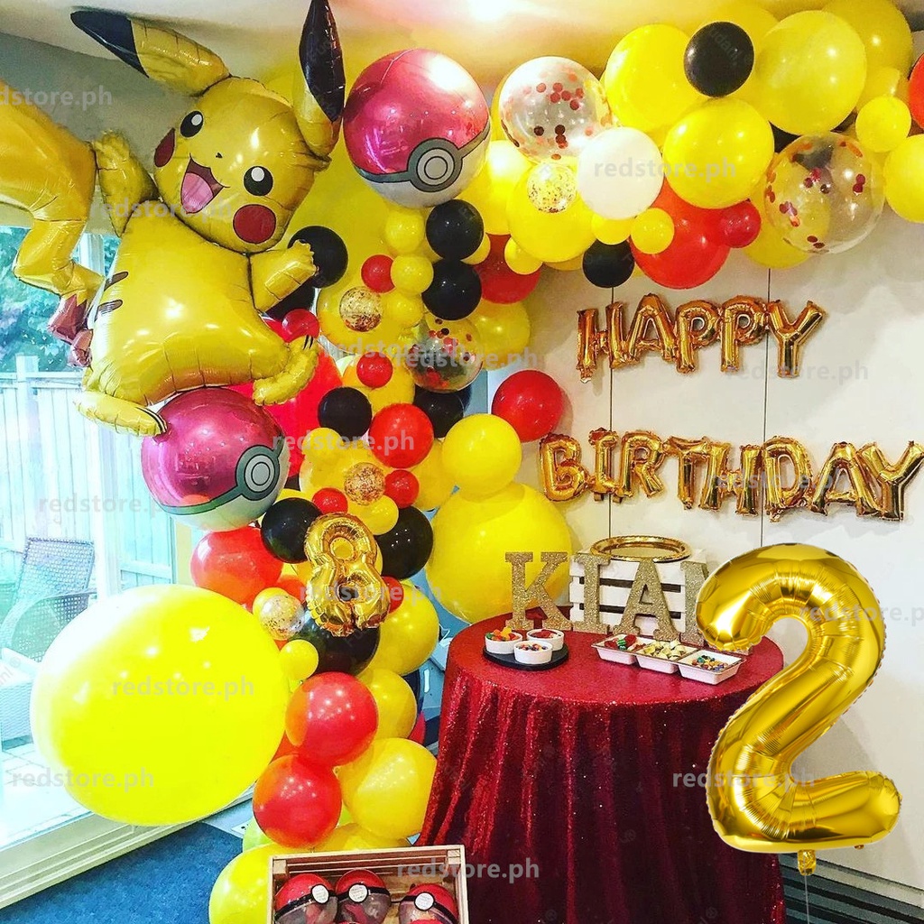 1set Pikachu Themed Foil Balloons Pokemon Birthday Party Decorations ...