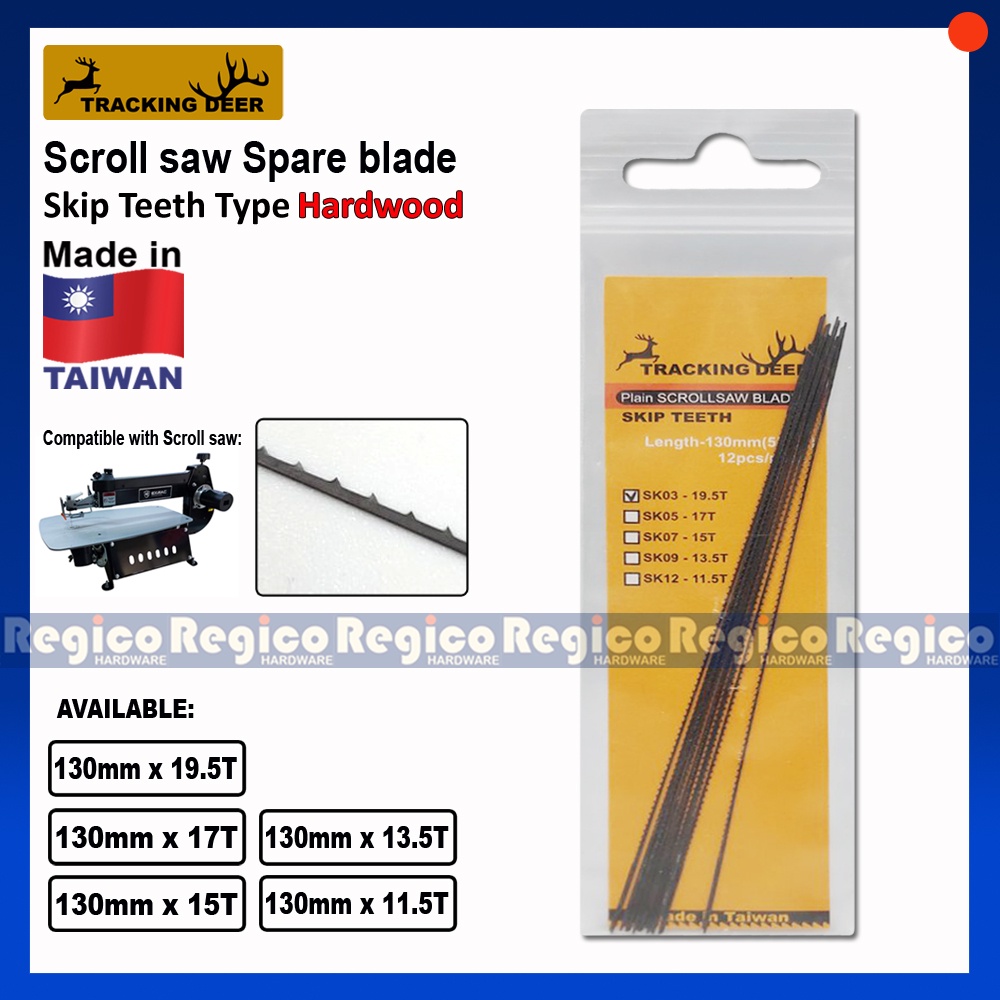 TRACKING DEER Plain End Pinless 5 inch 130mm Skip Type Scroll Saw Blade ...