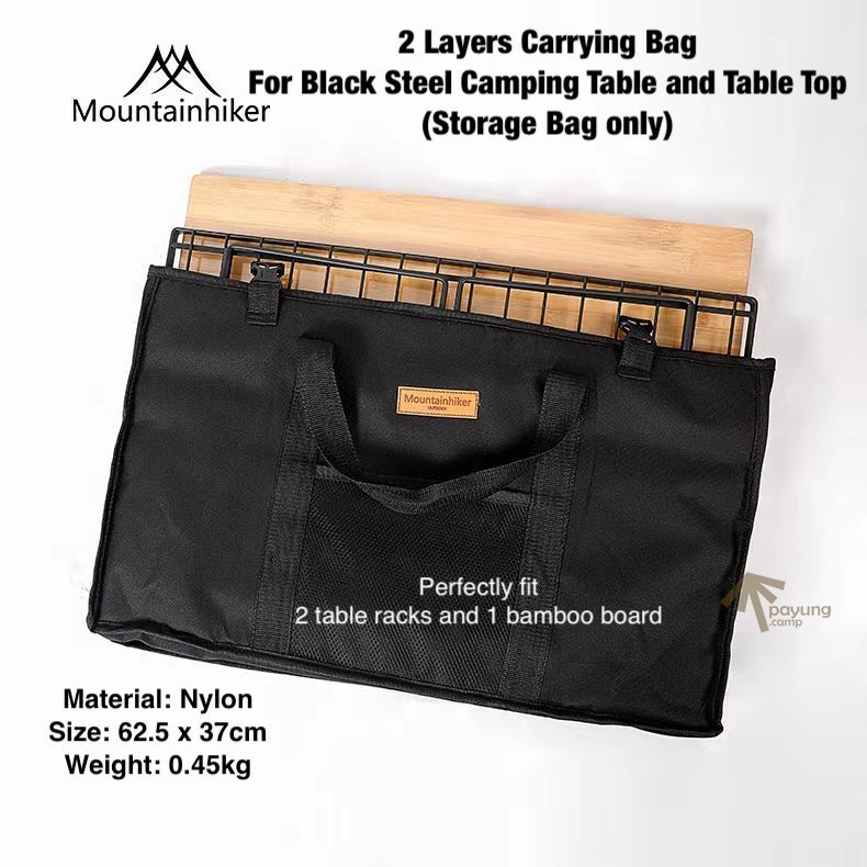 Multipurpose Camping Black Steel Table Stacking Storage Rack Foldable ...