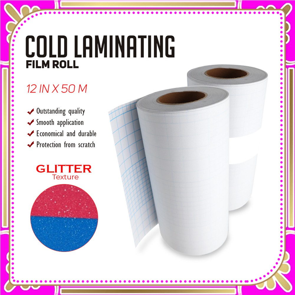QUAFF Photo Top Cold Laminating Roll Glossy/Matte/Glitter || 12inches ...