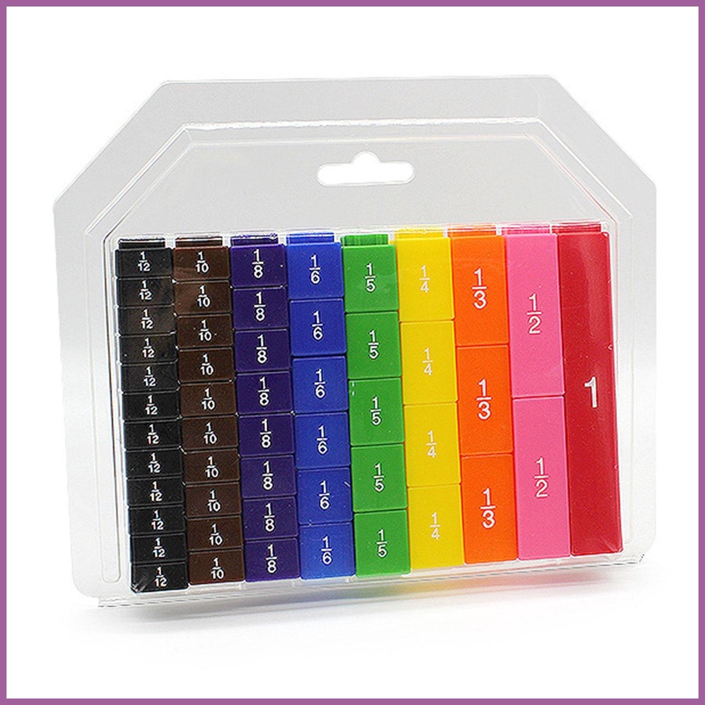Rainbow Tiles Auxiliary Rainbow Fraction Cubes 51Pcs Math Manipulatives ...