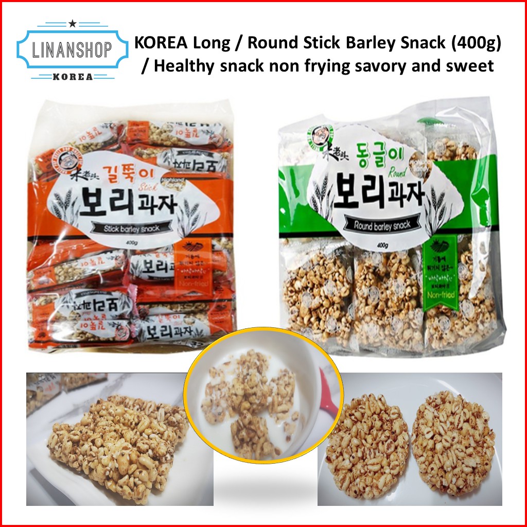 KOREA Long / Round Stick Barley Snack (400g)/ Healthy snack non frying ...