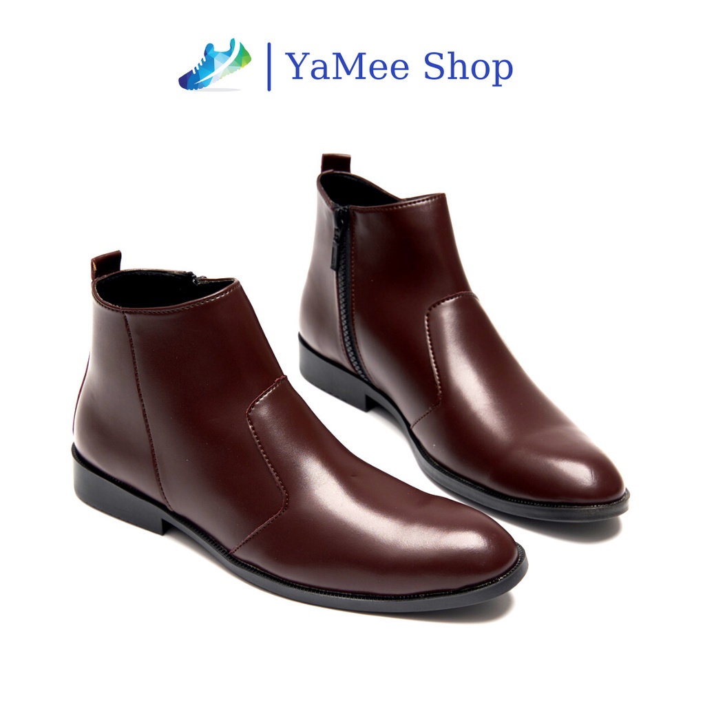 Men's chelsea boots, buckle collar, sturdy stitched sole | Shopee ...