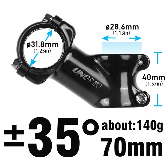 UNO Stem Mountain Bike Stem 7/17/25/35 Degree Bike Stem Road Bike Stem ...
