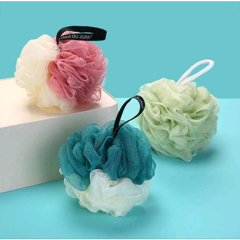 Double Color Bath Shower Sponge Loofahs Mesh Pouf Shower Ball Mesh ...