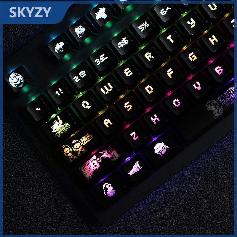 Mario Keycap Super Mario Bros. Theme Video Game Anime PBT Dye ...