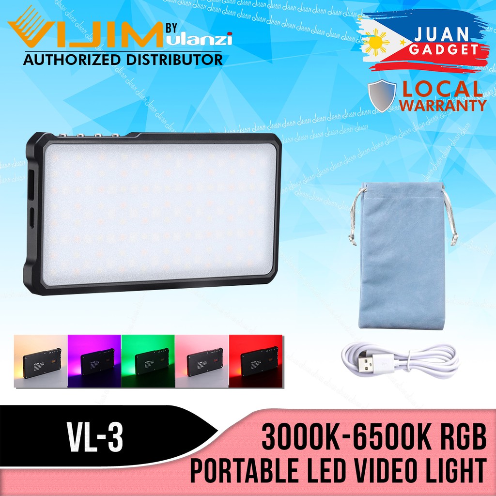 Vijim by Ulanzi VL-3 RGB LED Video Fill Light 3000-6500K CRI 96 OLED ...
