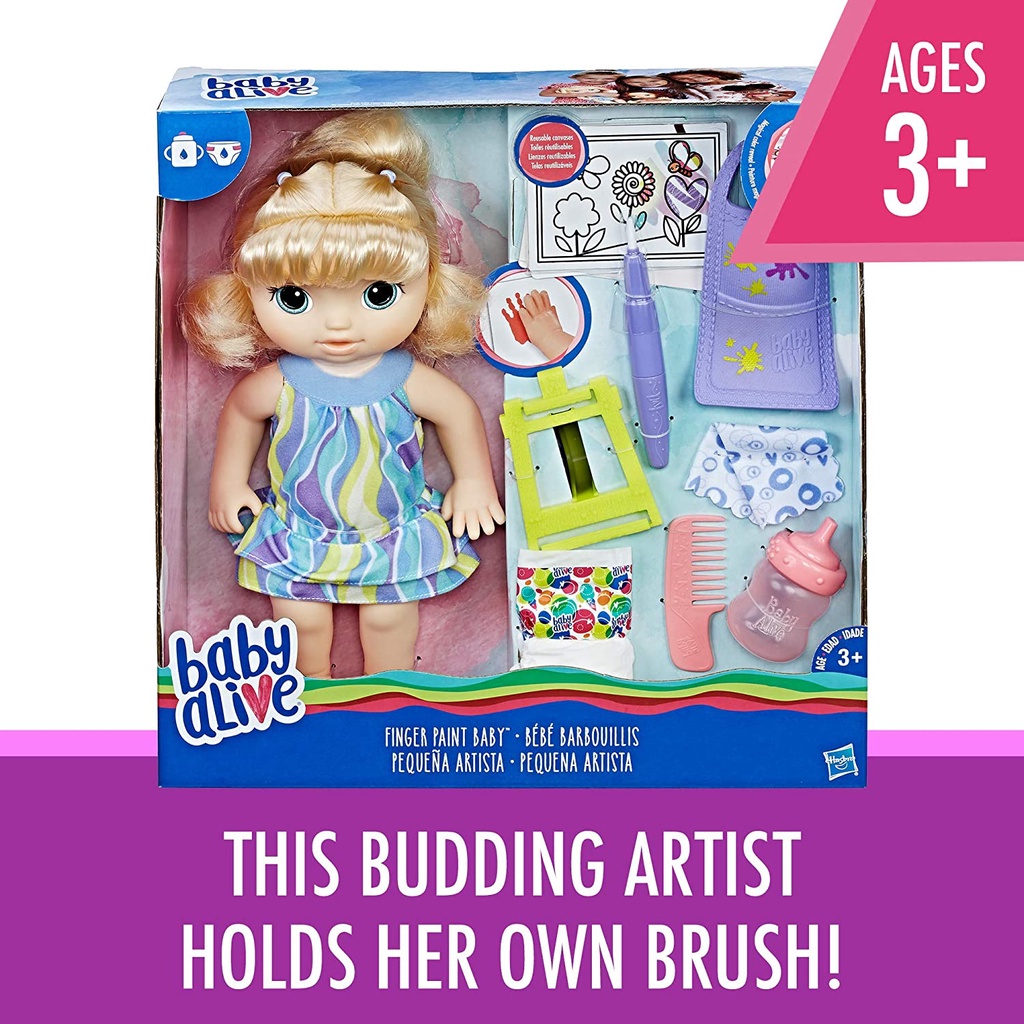 Baby Alive Finger Paint Baby Blonde Hair Doll C0960 | Shopee Philippines