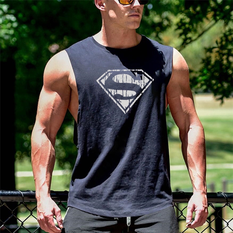 Men's Cut Out Sleeveless T shirt Gym Stringer Vest Summer Workout shirt ...