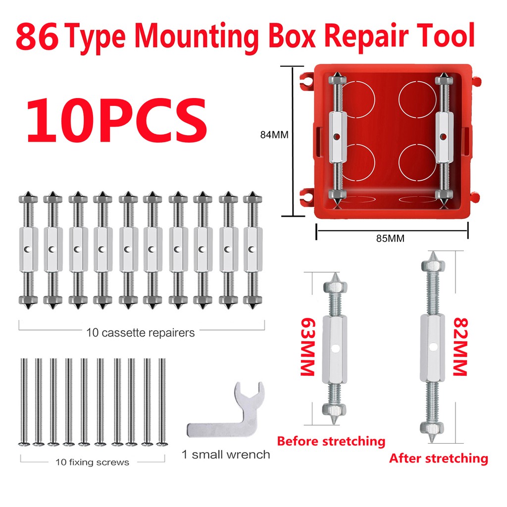 【LOCAL】10pcs 86 Type Switch Socket Cassette Repair Pole Junction Box ...