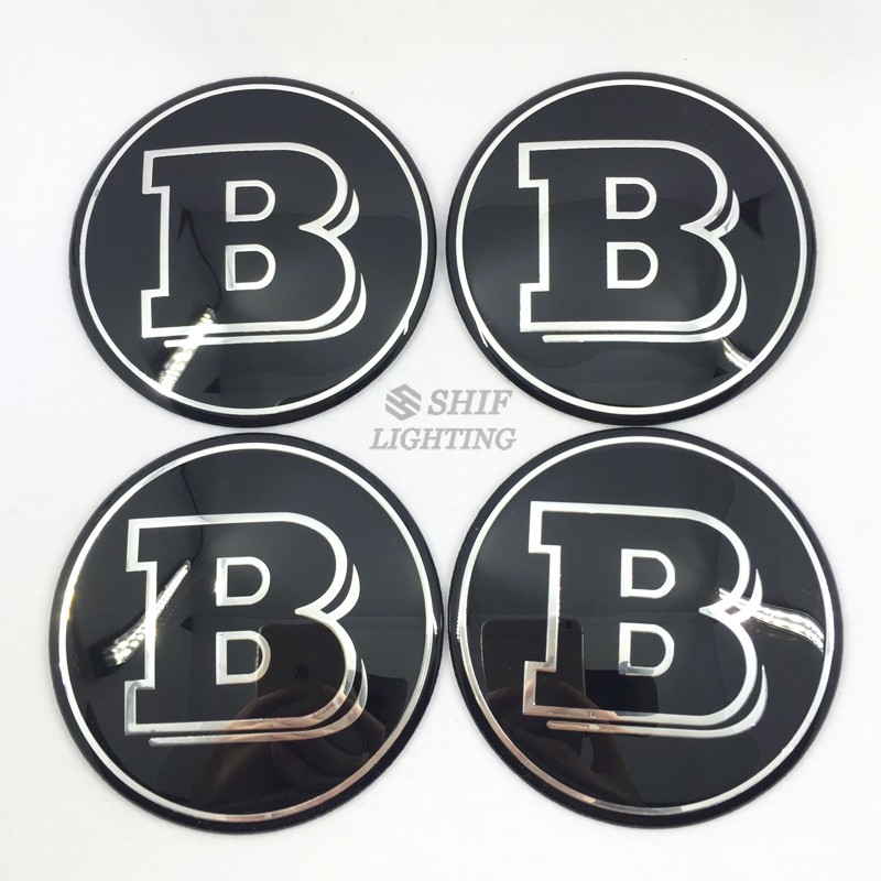 4 x 75mm Brabus B Logo Wheel Hub Caps Cover Emblem Badge Sticker Decal ...