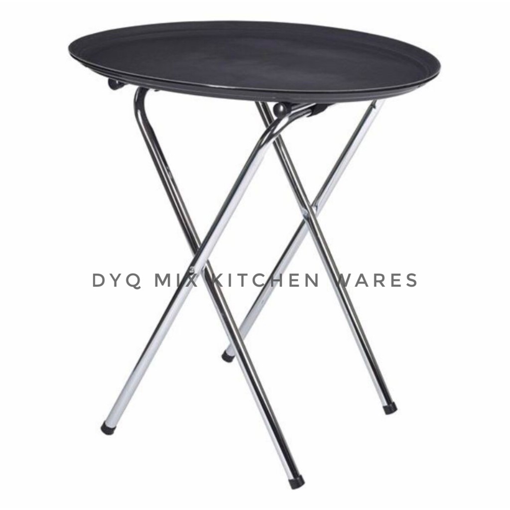 TRAY STAND STAINLESS WITH Serving Tray OVAL NON-SKID/RUBBERIZED ...
