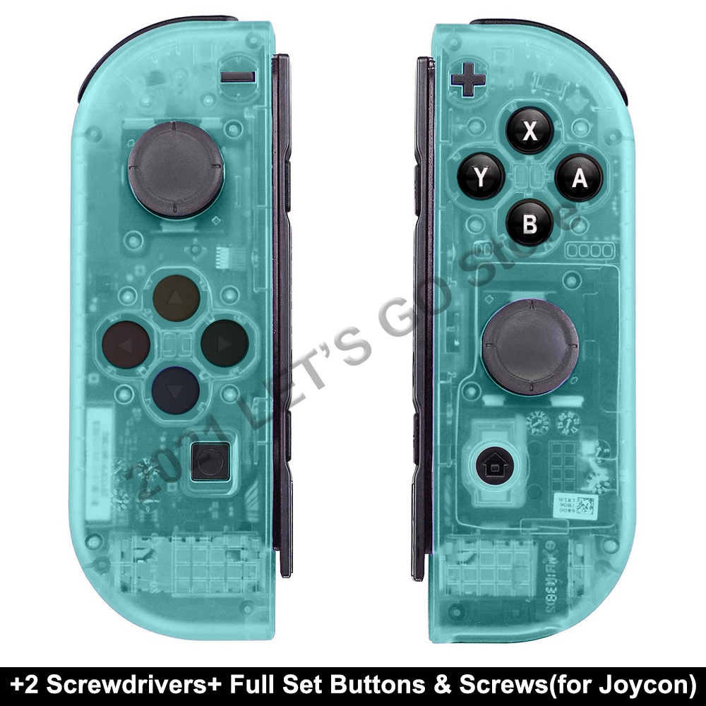 Switch DIY Replacement Shell Transparent Clear Joycon Handheld ...