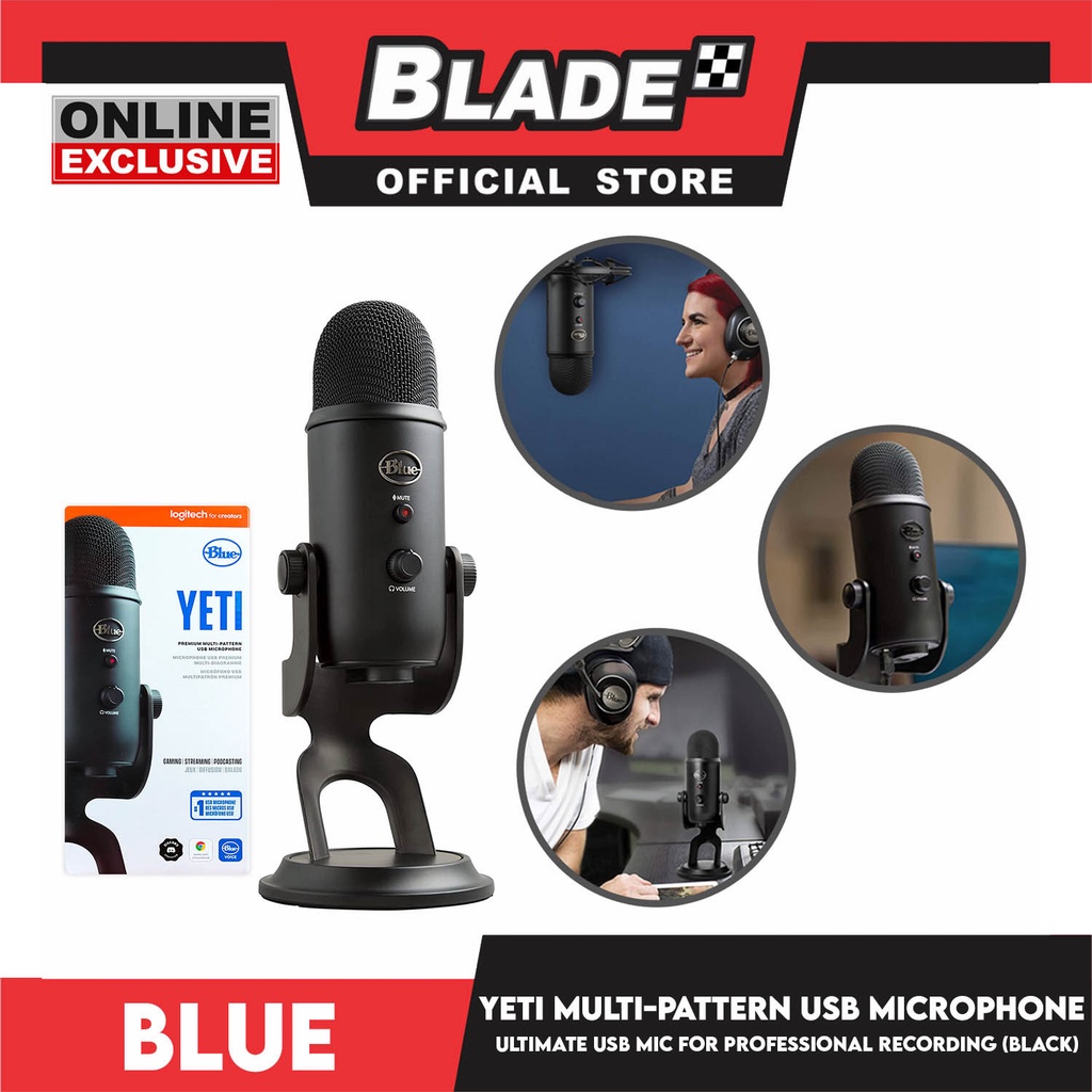 BlueYeti Premium Multi-Pattern USB Microphone With Blue Voice For ...