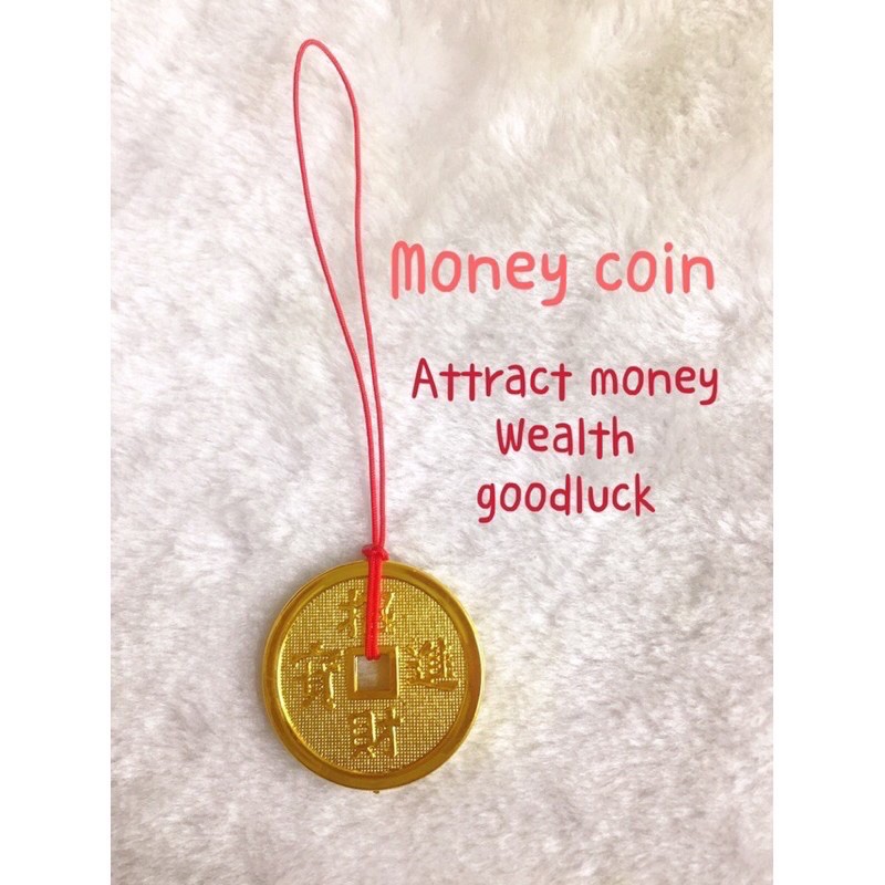 money coin red string wealth !keychain ,bag,wallet | Shopee Philippines
