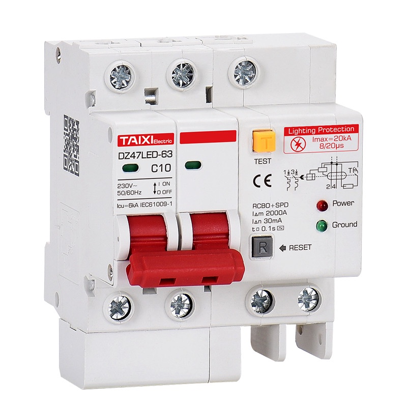 DZ47LE RCBO with SPD Lightning protection Residual current circuit breaker with surge protector ...