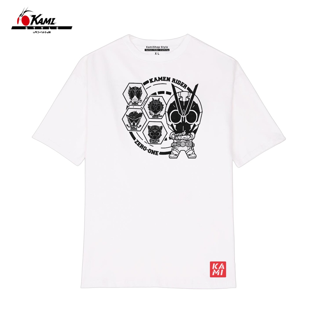 Zero-one Chibi Icon Short Sleeve White Color T-shirt - Kamen Rider Zero One Collection - Unisex ...