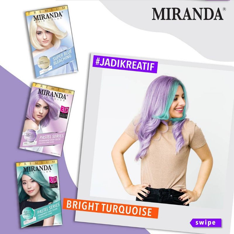 Miranda Hair Color Bright Turquoise Contents 3 pcs (Super Bleaching ...