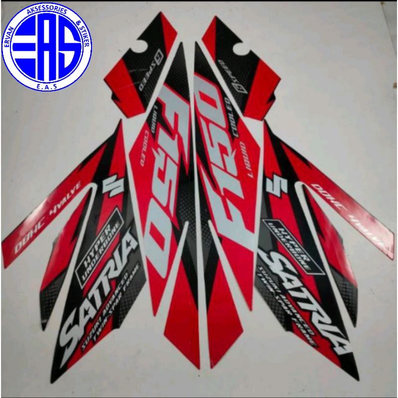 MERAH Suzuki Satria Fu f 150 led 2017 2018 motorbike sticker Striping ...