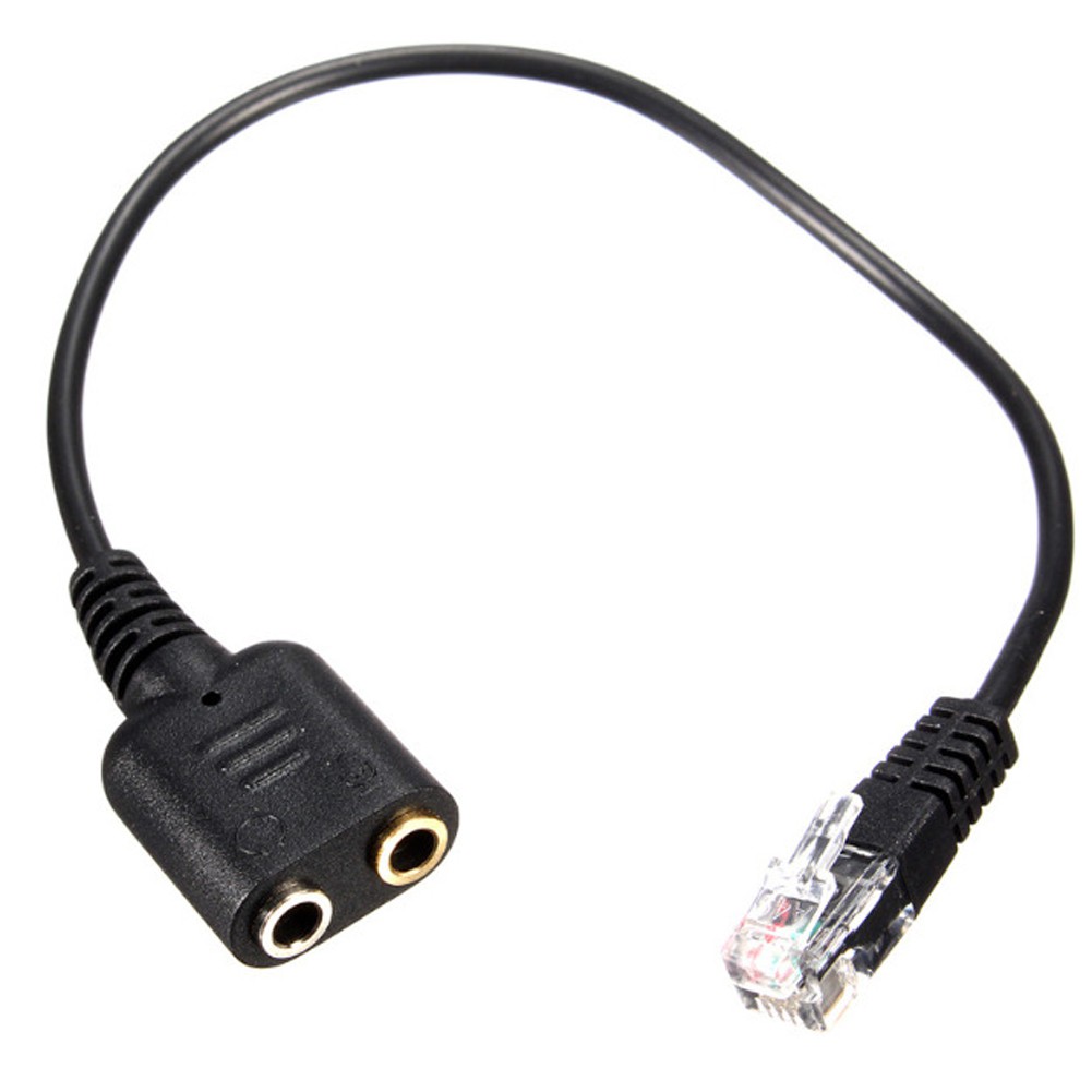 sander♥♡ Computer Headset to Telephone Headset Dual 3.5MM to RJ9 ...