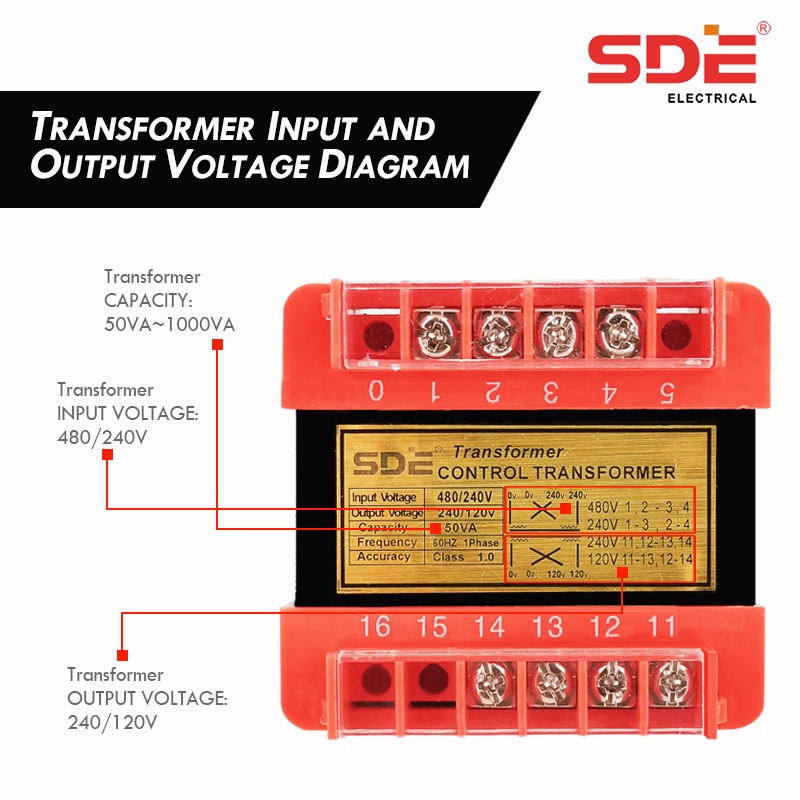 SDE CONTROL TRANSFORMER Single Phase (BK50VA and BK50VA-1) | Shopee ...