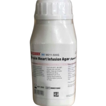 HIMEDIA BHI Agar (Brain Heart Infusion Agar) 500g Dehydrated Culture Growing Media | Shopee ...
