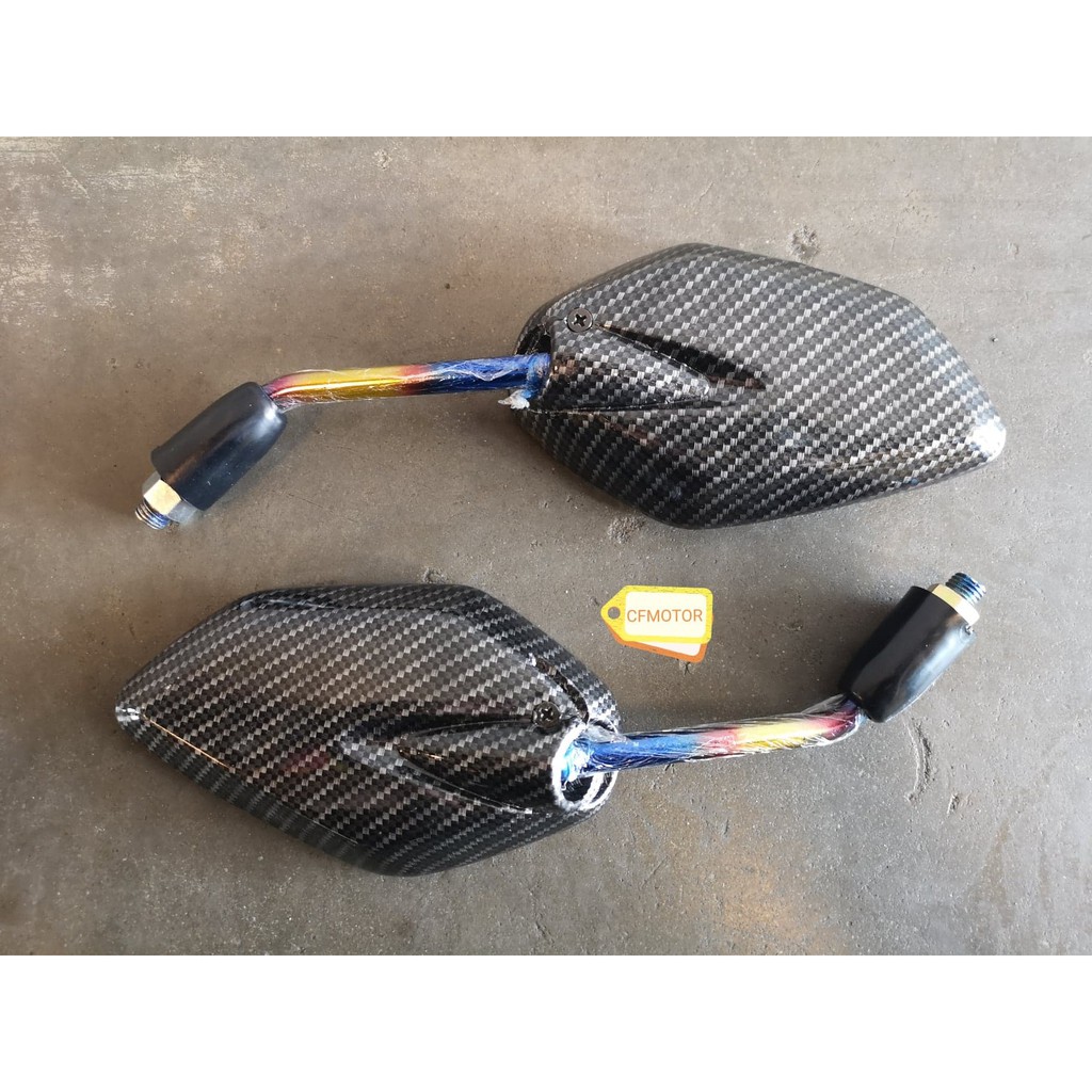 Side MIRROR CARBON (TITANIUM Rod) (For YAMAHA Motorcycles) | Shopee ...