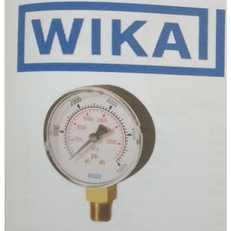 WIKA PRESSURE GAUGE BLACK STEEL AND STAINLESS STEEL BRASS BOTTOM ...